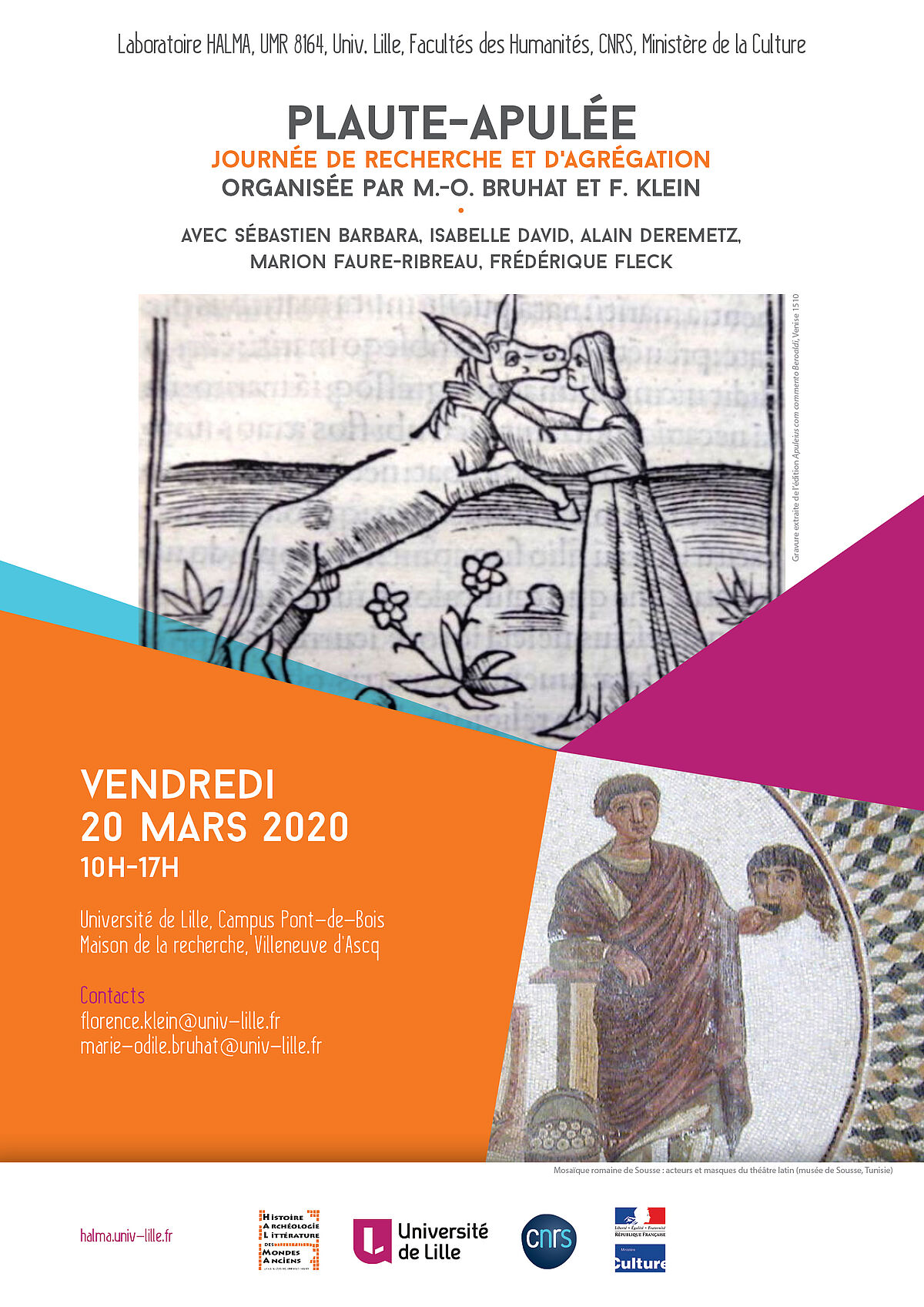 [reporté] - Journée d'étude "Plaute et Apulée": HALMA - UMR 8164 ...